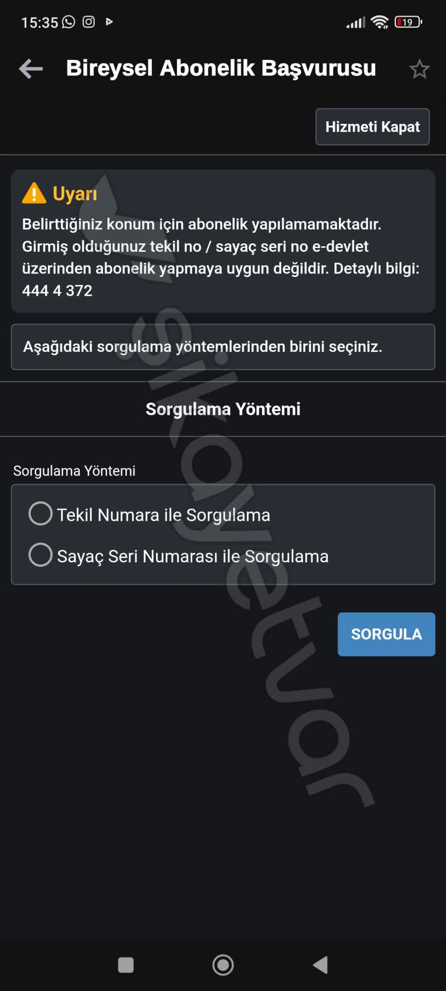 E-Devlet (Turkiye.gov.tr) Enerjisa - Belirttiğiniz Konum İçin Abonelik ...