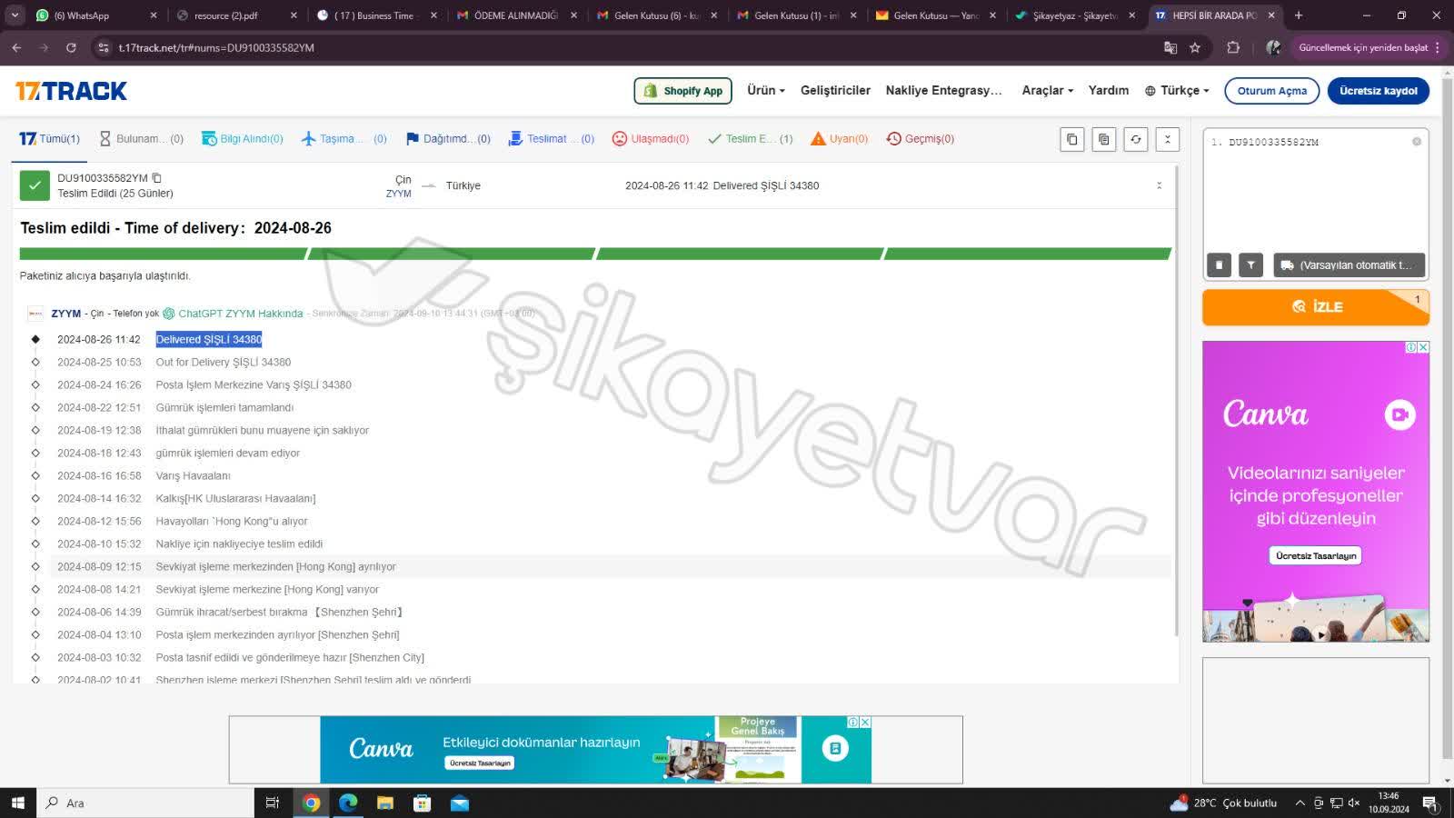 17TRACK Kargo Takibi Ve Üyelik Sorunları - Şikayetvar