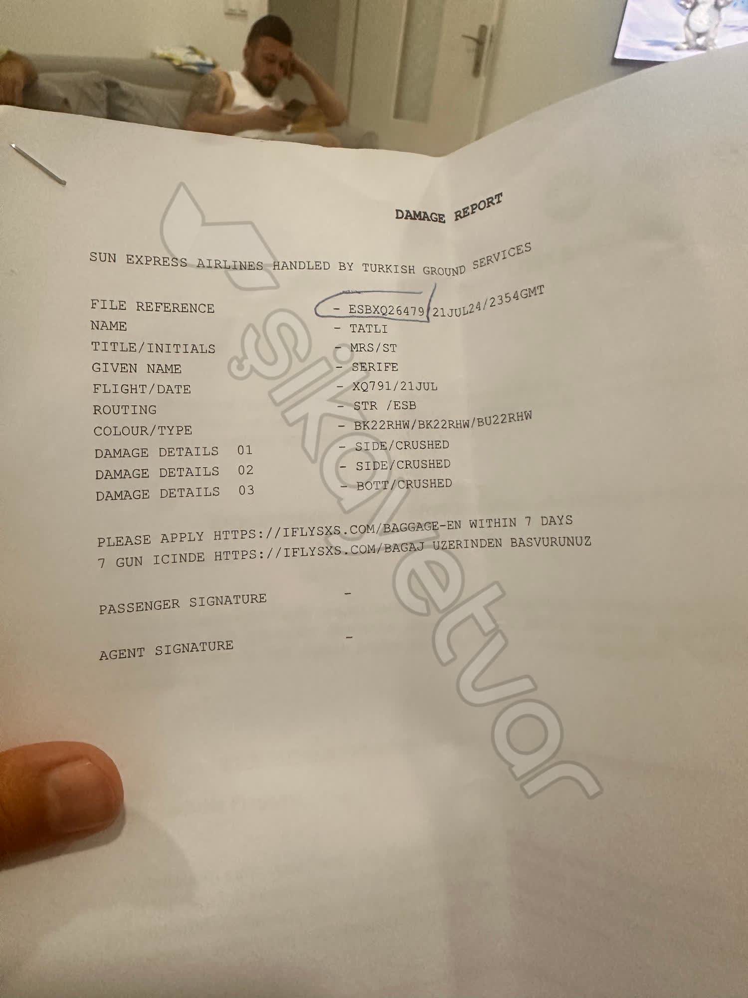 SunExpress Airlines SunExpress Damaged 3 Suitcases on Flight – No ...