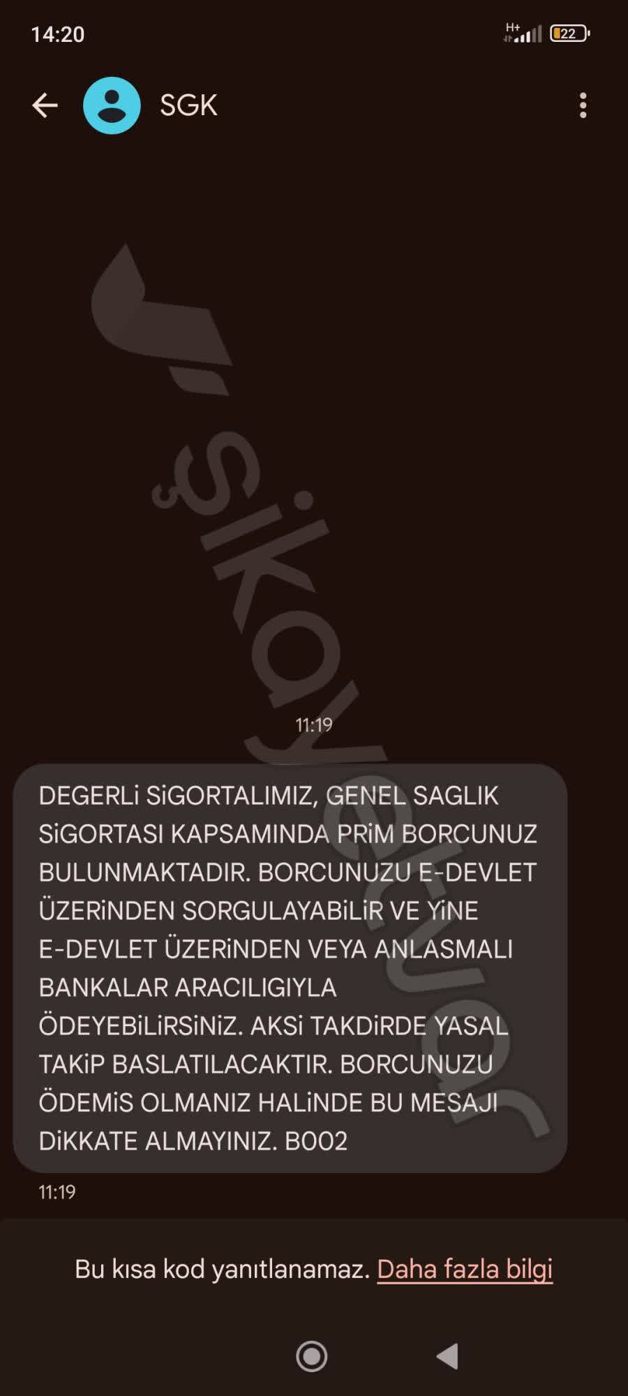SGK Sigorta Sabah Kalktım Gibi Mesaj GSS - Şikayetvar
