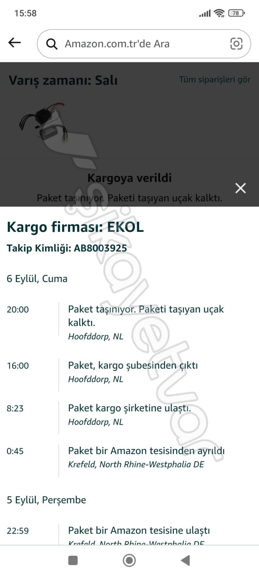 Amazon Kargo Takibi Yapılmıyor - Şikayetvar