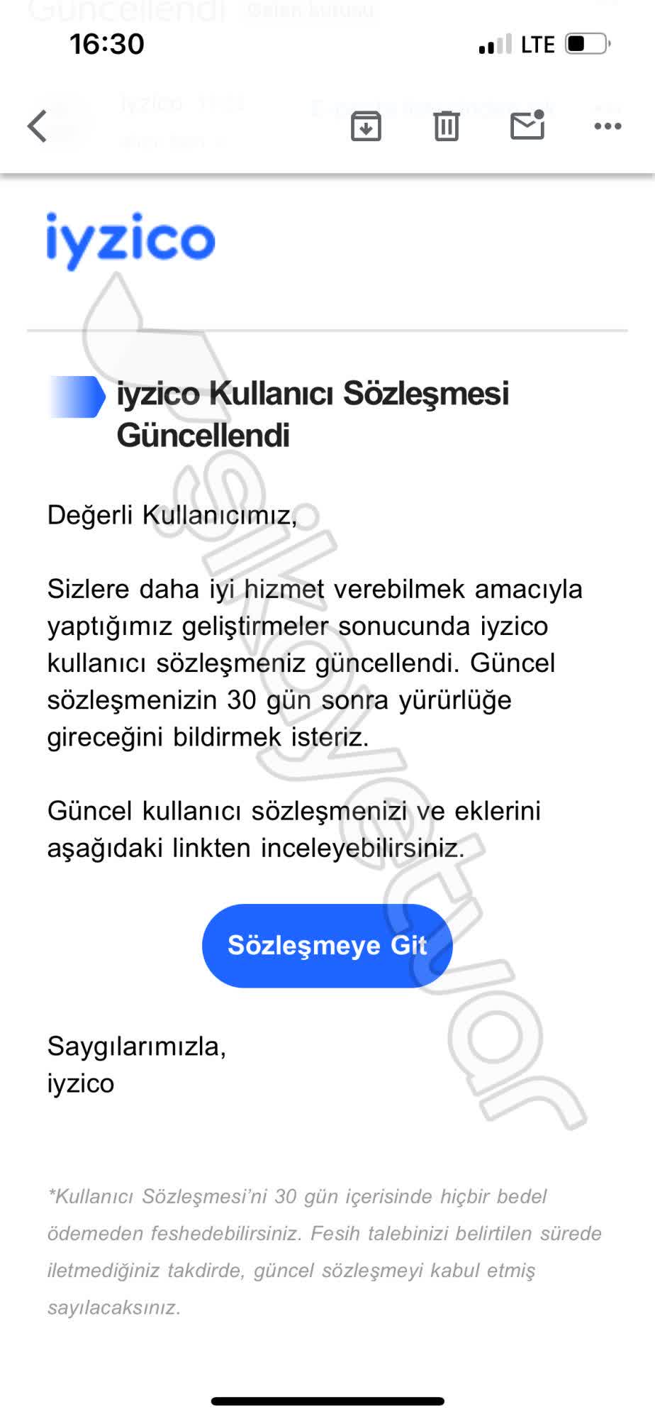 Iyzico Tarafından İzinsiz Yapılan Sözleşme Feshi - Şikayetvar