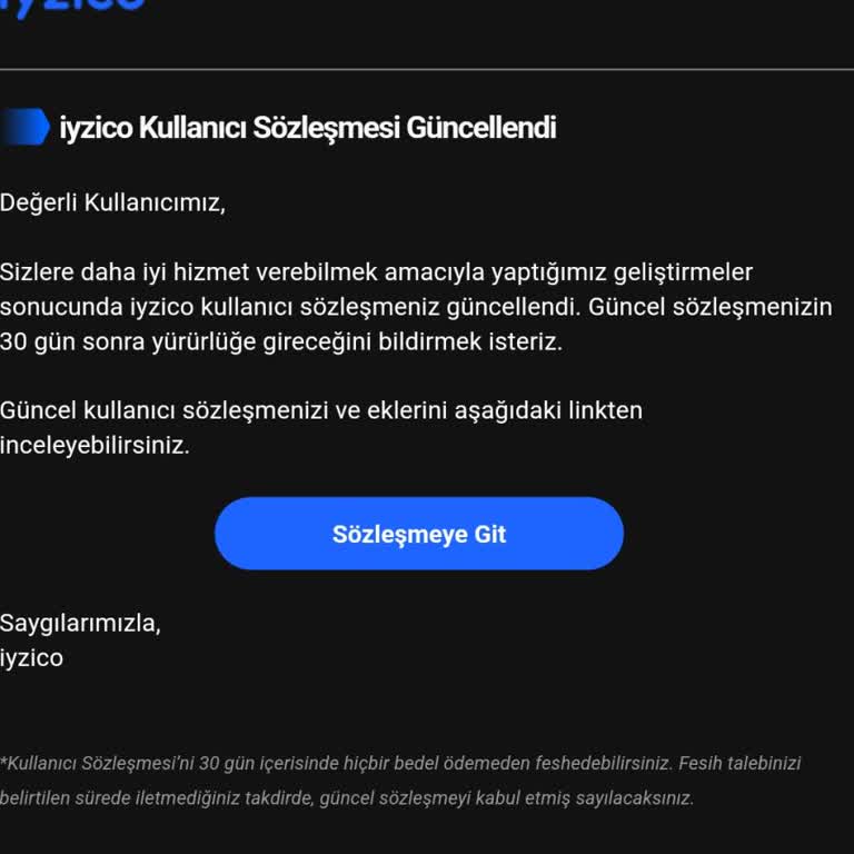 Iyzico Tarafından İzinsiz Yapılan Sözleşme Feshi - Şikayetvar