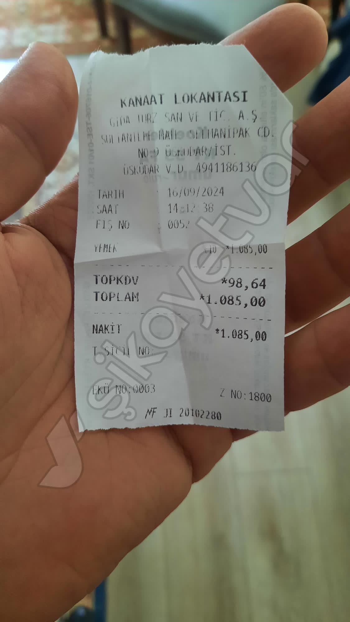 Kanaat Lokantası Kanaat Lokantasında Kötü Yemek - Şikayetvar