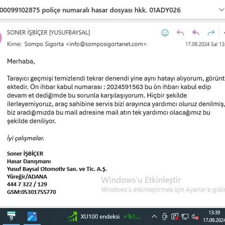 Sompo Hasar İhbar ve İhbar Şikayetleri - Şikayetvar