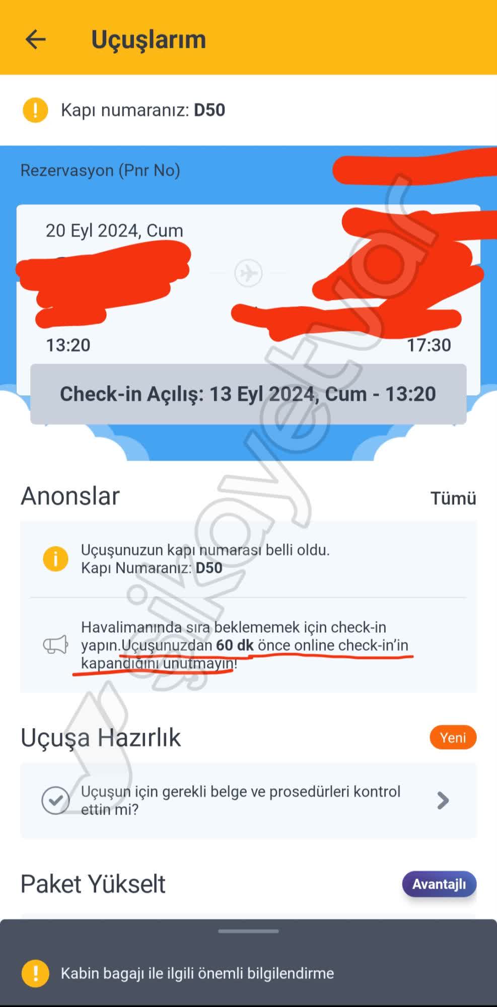 Pegasus Online Check-in Yanlış Bilgilendirme - Şikayetvar