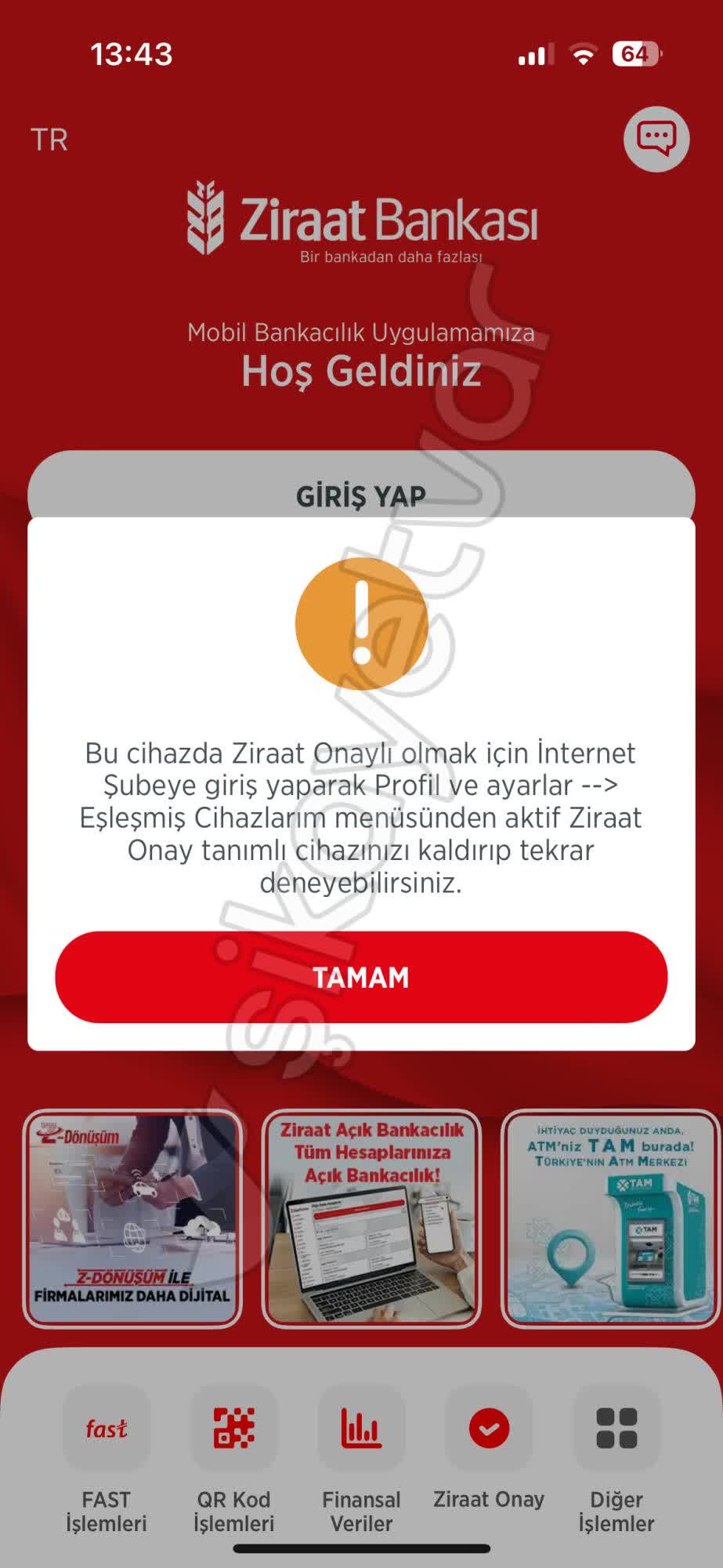 Ziraat Bankası İnternet Bankacılığı Giriş Yapamamak - Şikayetvar