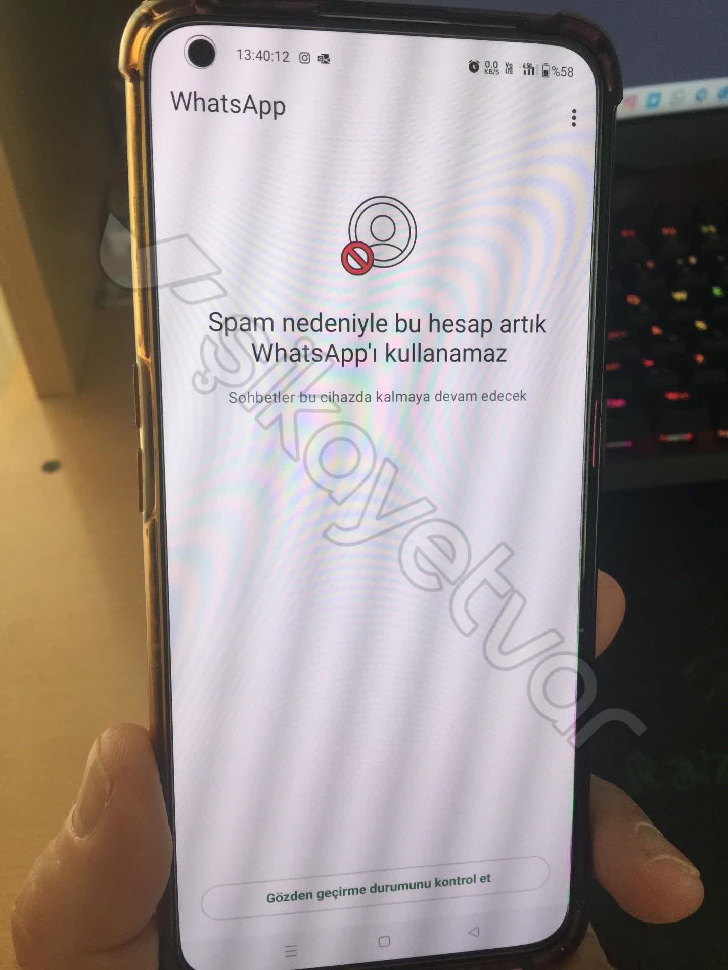 WhatsApp "spam Nedeniyle Bu Hesap Artık WhatsApp Kullanamaz" - Şikayetvar
