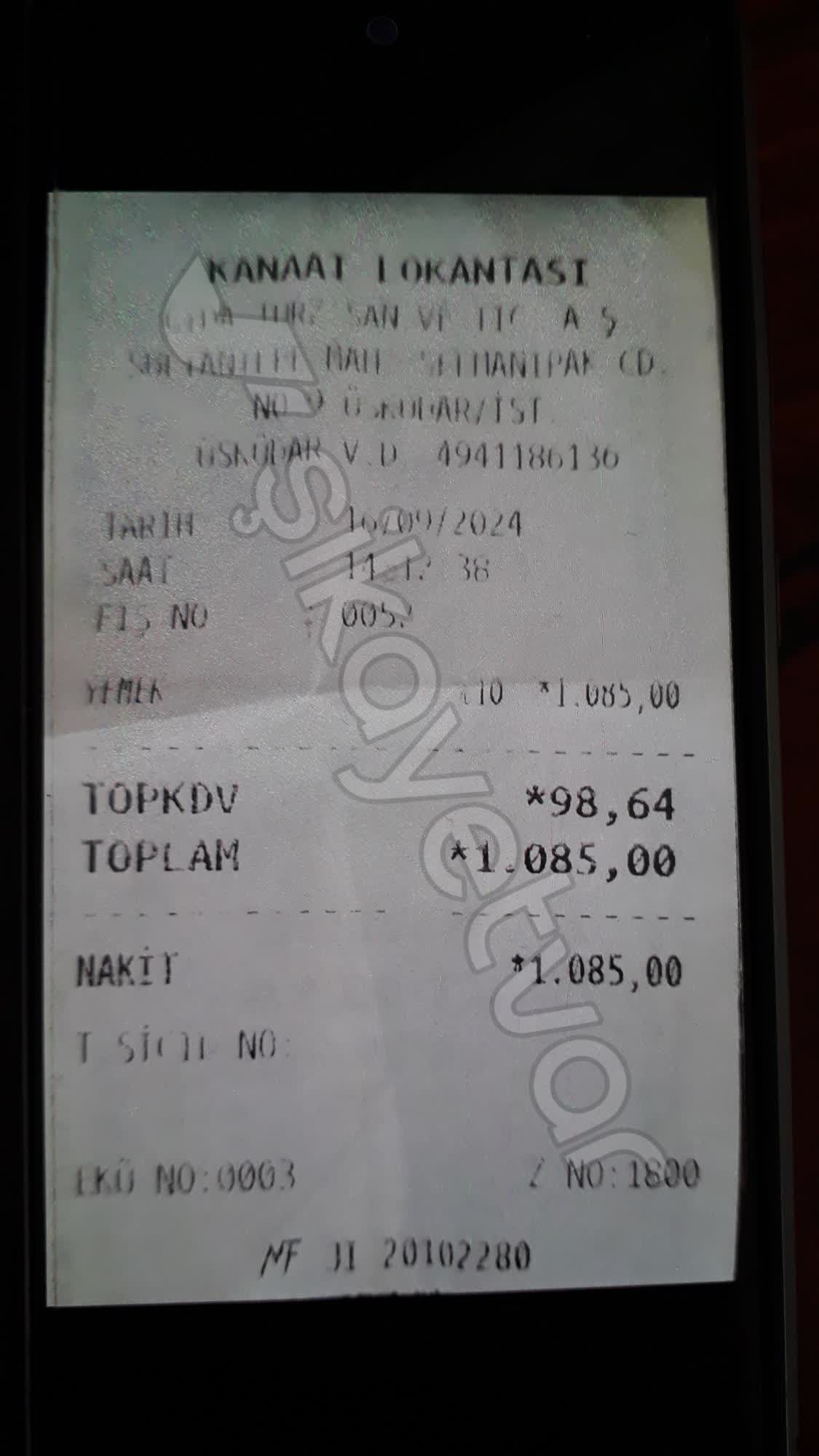 Kanaat Lokantası Kanaat Lokantasında Kaldırıldım - Şikayetvar