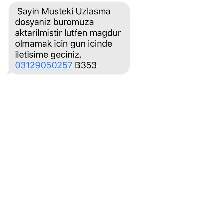 TAL UZLAŞMA (SMS) Tal Uzlaşma Dosya Mesajı - Şikayetvar