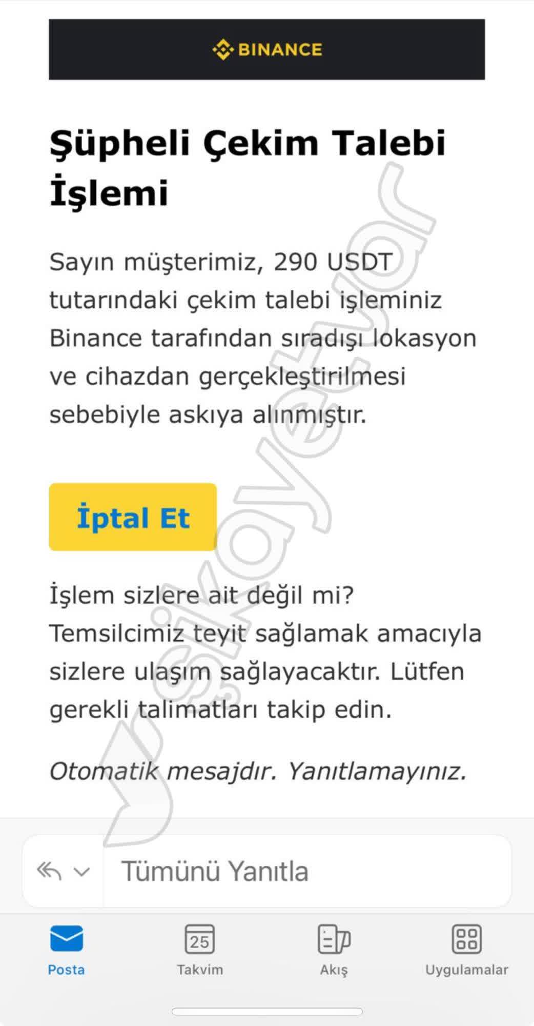 Kripto Para Yatırım Dolandırıcılığı Binance'ten Gelen Şüpheli Mailler ...