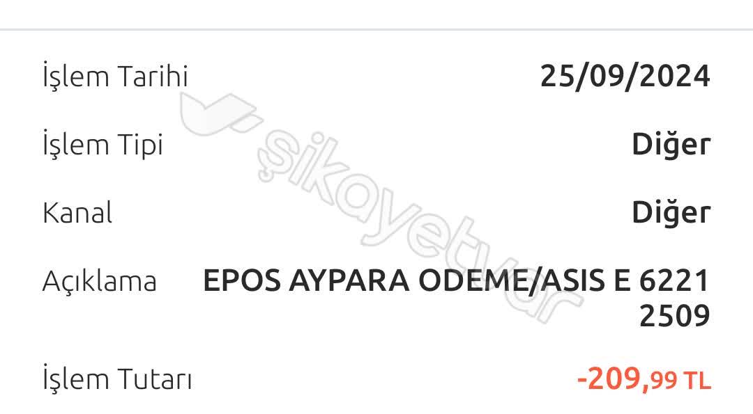 Epos Aypara Usulsüz Para Çekimi - Şikayetvar
