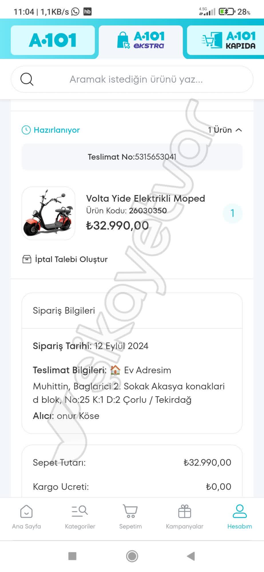 Volta Yide Elektrikli Moped - Şikayetvar