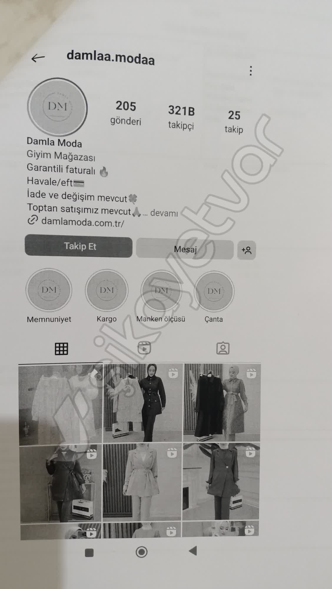 Damla Moda Instagram Üzerinden Güvenilir Olmayan Satış Deneyimi ...