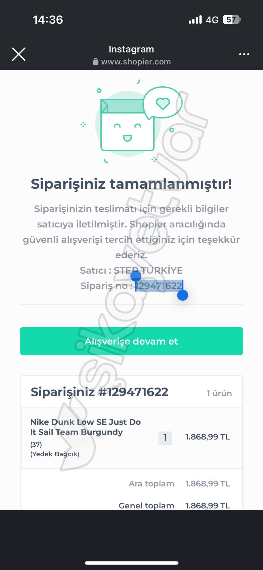Step Türkiye Siparişim Kargoya Verilmedi ve Hesap Kapatıldı - Şikayetvar