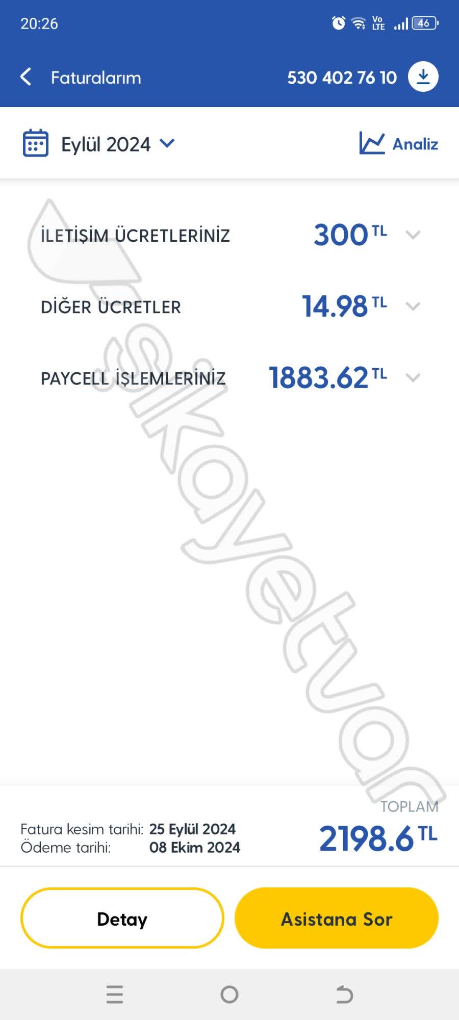 Turkcell Paycell İle Yaşanan Fatura Mağduriyeti - Şikayetvar