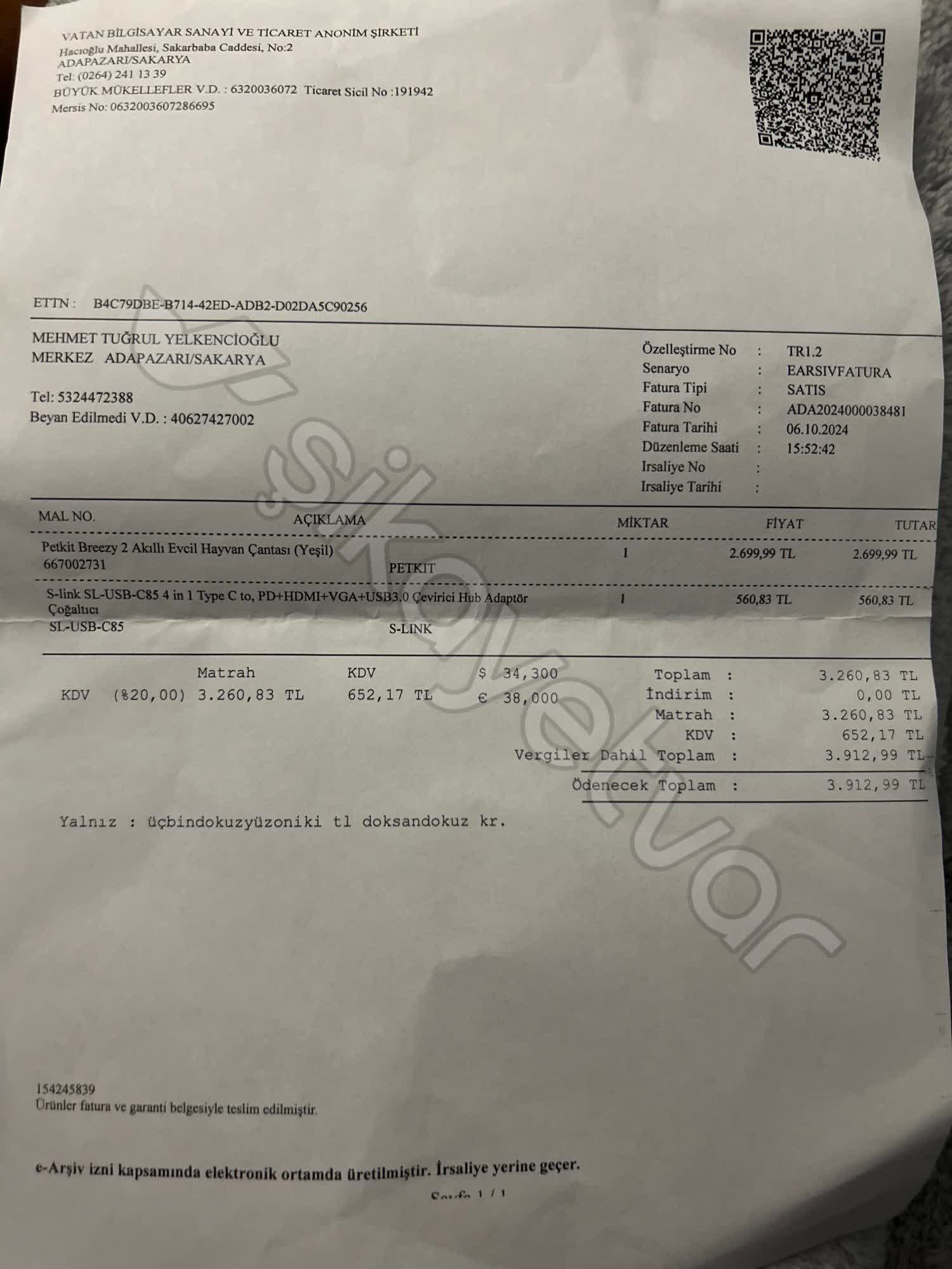 Vatan Bilgisayar Cayma Hakkı Engellenen Müşteri Mağduriyeti - Şikayetvar