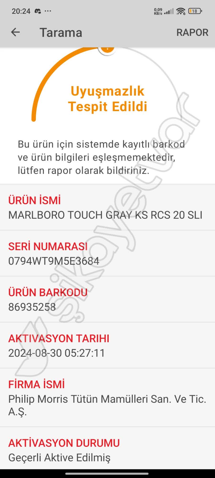Philip Morris Marlboro Touch Gray Ürününün Tadındaki Anormallik Ve ...