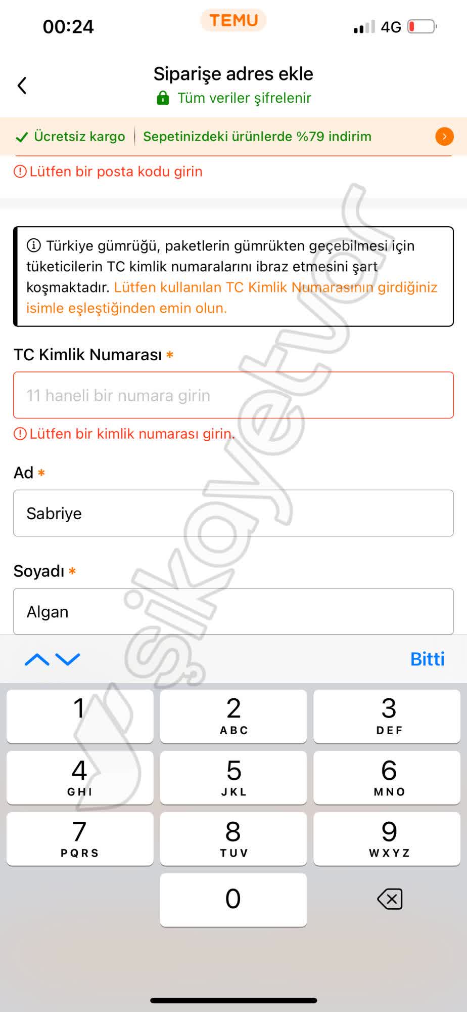 Temu'da Alışveriş İçin T.C. Kimlik Numarası Talebi Hakkında Kararsızlık ...