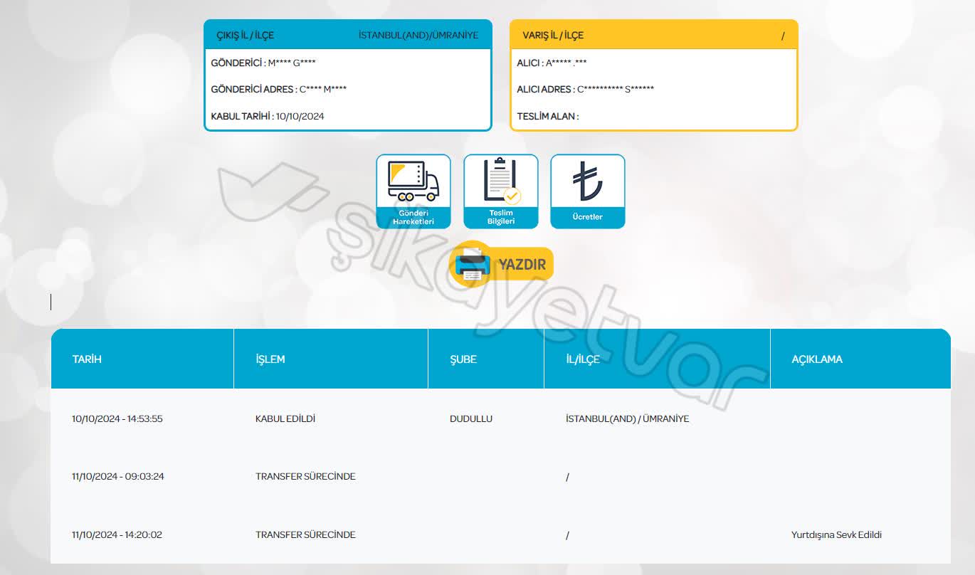 Turpex PTT PTT Kargo İle Kabus Gibi Bir Deneyim! - Şikayetvar