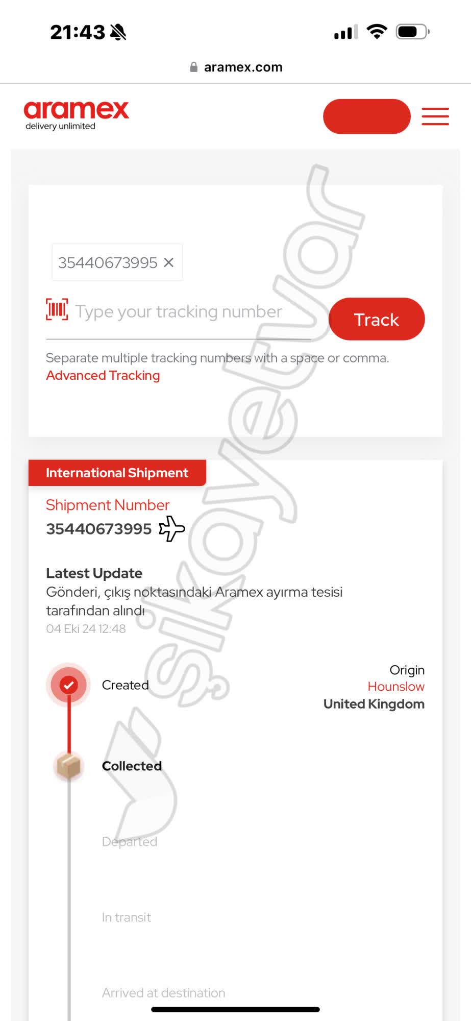 Aramex Kargo İletişim Sorunları Ve Yanıltıcı Bilgilendirme - Şikayetvar