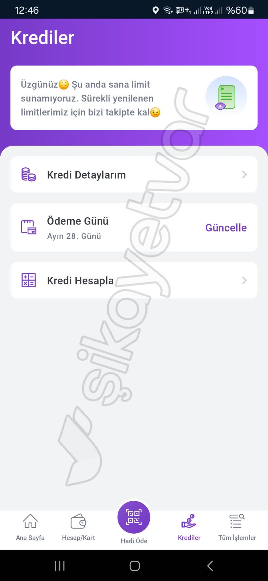 Hadi - TOMBANK Düzenli Ödemelere Rağmen Azalan Veresiye Limiti - Şikayetvar