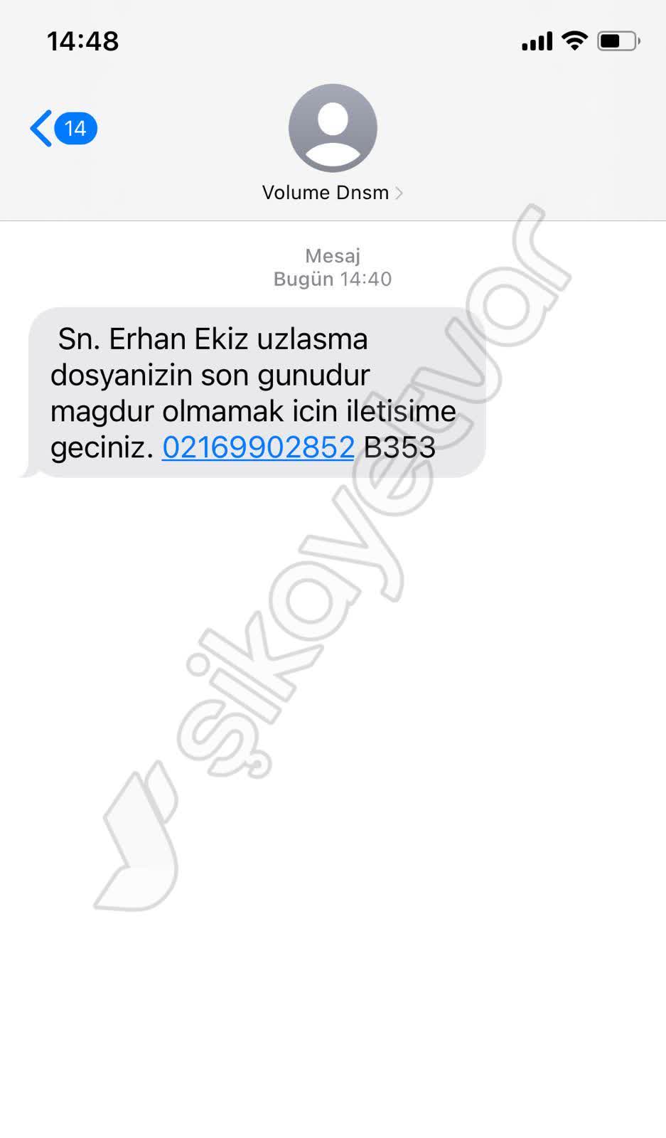Volume Dnsm (SMS) Sahte Hukuk Bürosu Mesajlarıyla Mağduriyet Tehdidi ...