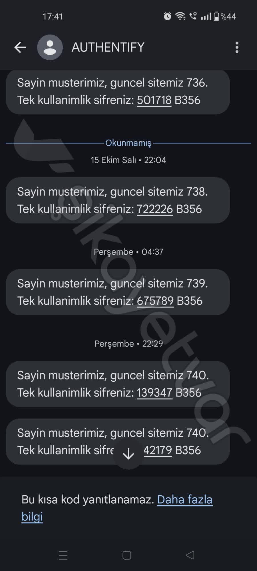 Authentify Bilinmeyen Uygulamadan Gelen Onay Şifreleri Hakkında Rahatsızlık - Şikayetvar