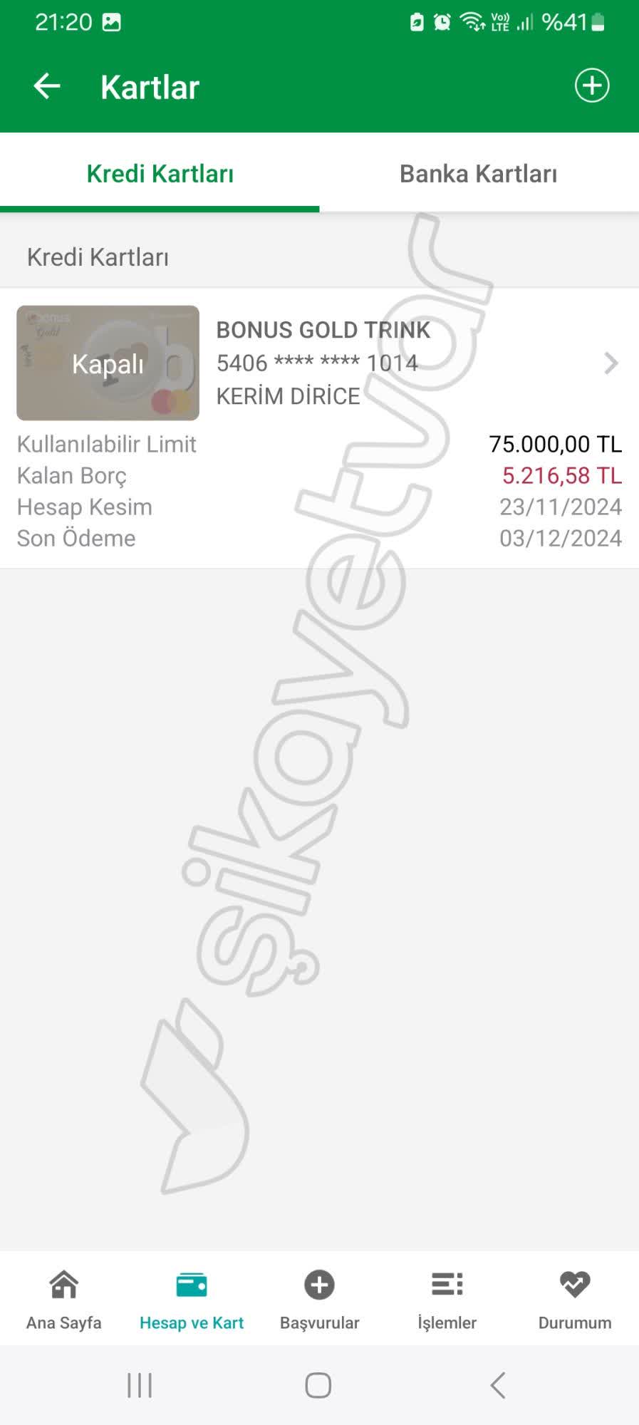 Garanti BBVA Garanti Bankası Kredi Kartı Borcu Mağduriyeti - Şikayetvar