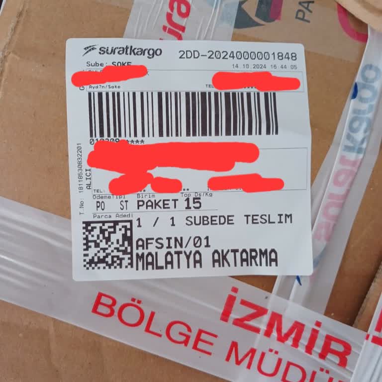 Sürat Kargo Kargo Taşıma Sürecinde Hasar Gören Ürün Hakkında Şikayet ...