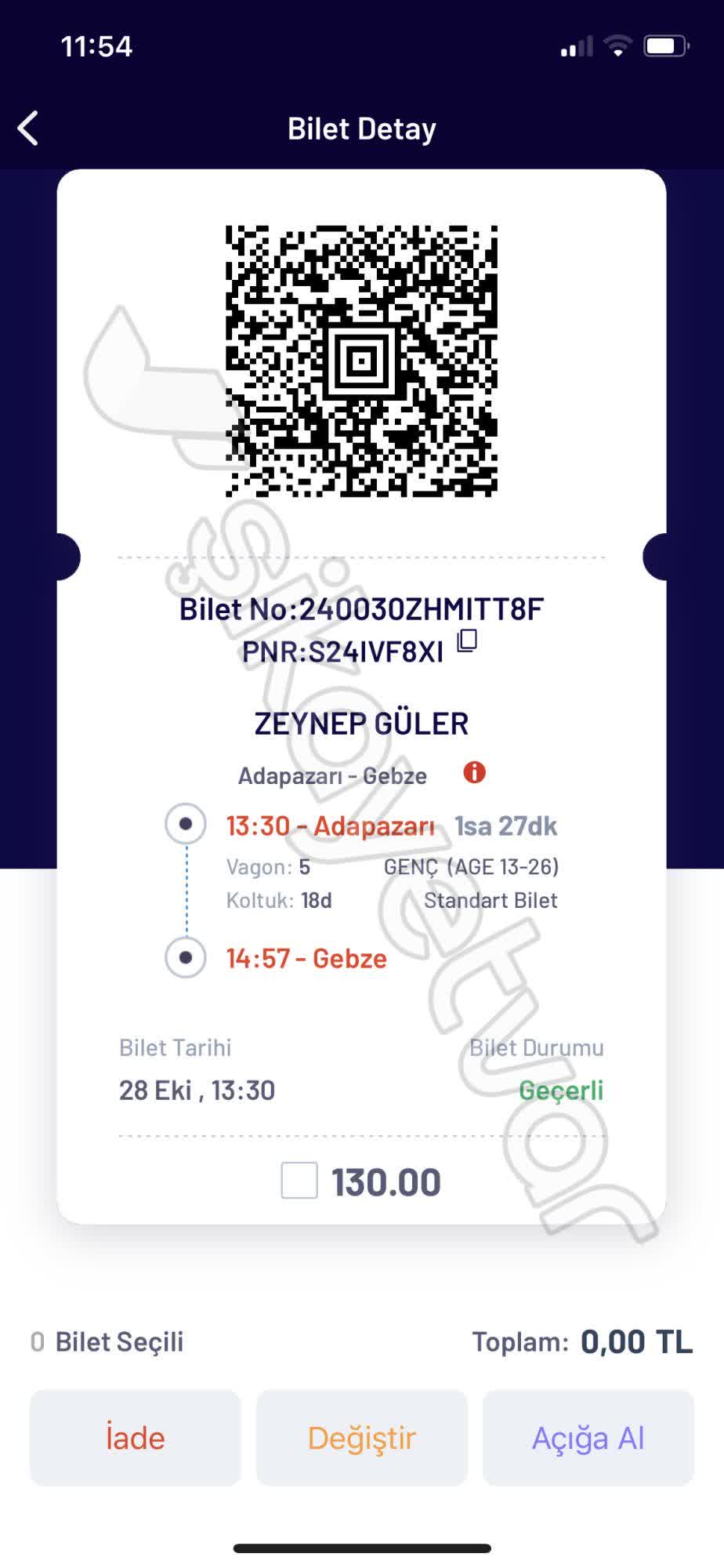 TCDD Bilet İptali Ve Bilgilendirme Eksikliği Mağduriyeti - Şikayetvar