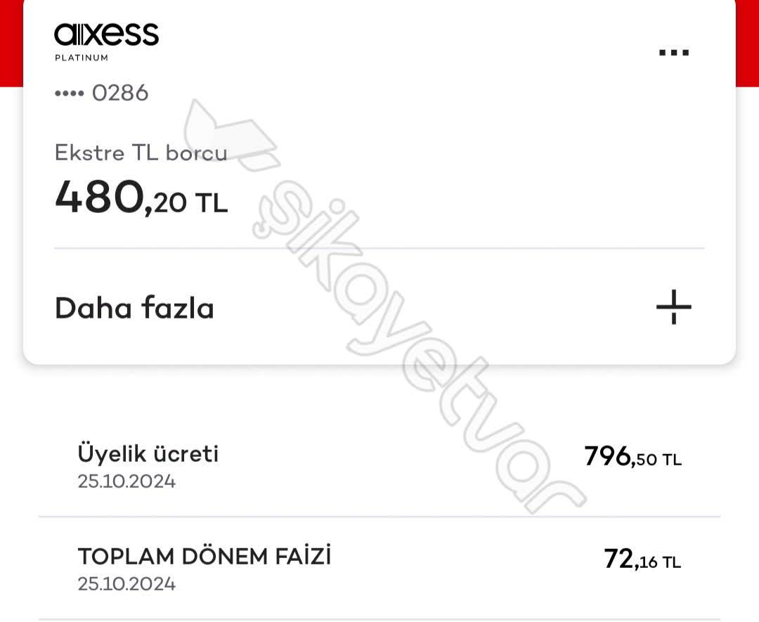 Akbank Axess Kart Üyelik Ücreti İadesi Talebi - Şikayetvar