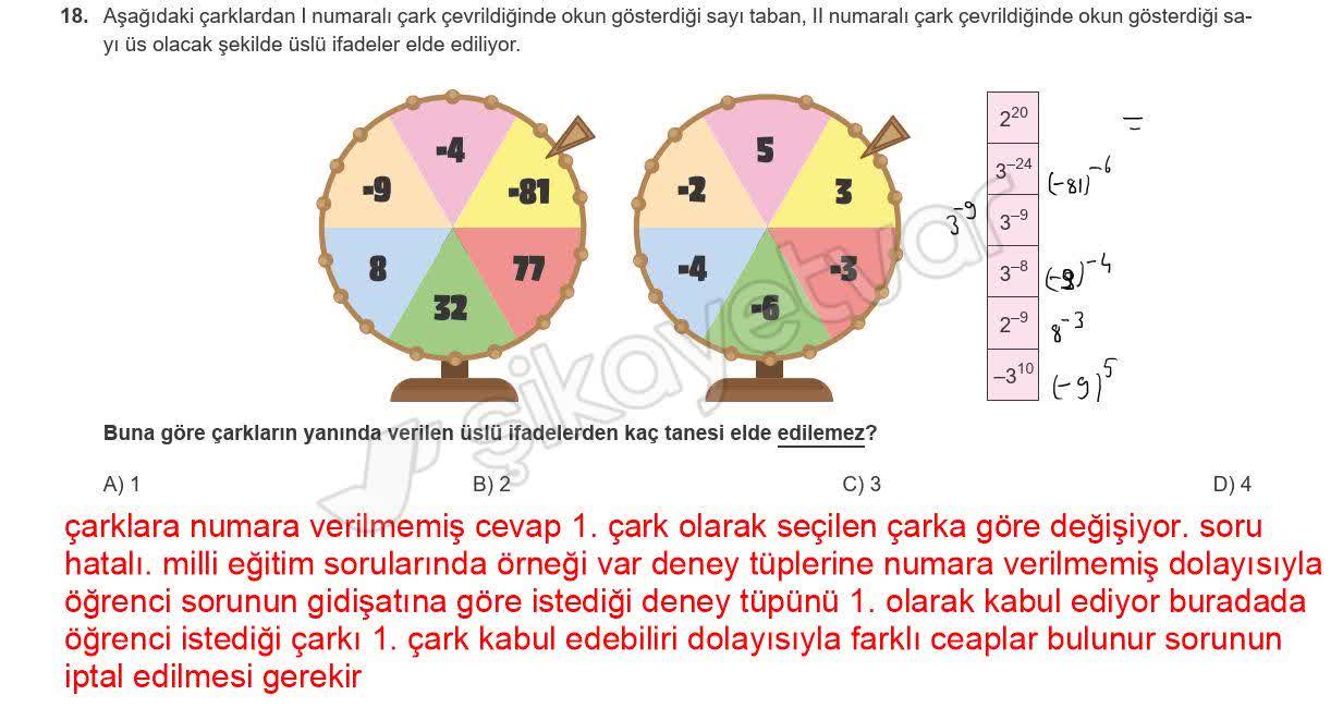 Pruva Akademi LGS Deneme Sınavında Matematik Sorusu Hatası - Şikayetvar
