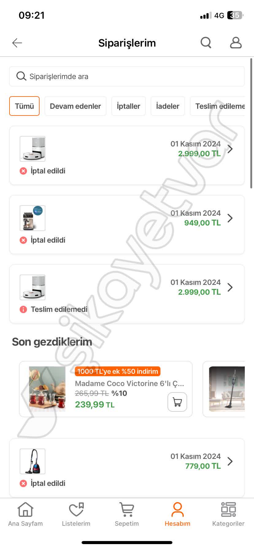 Hepsiburada Onaysız İptaller Ve Yetersiz Kuponlar - Şikayetvar