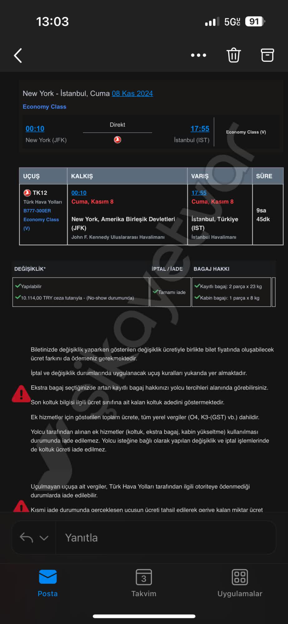 THY Prime Fly İptalinde Mağduriyet - Şikayetvar