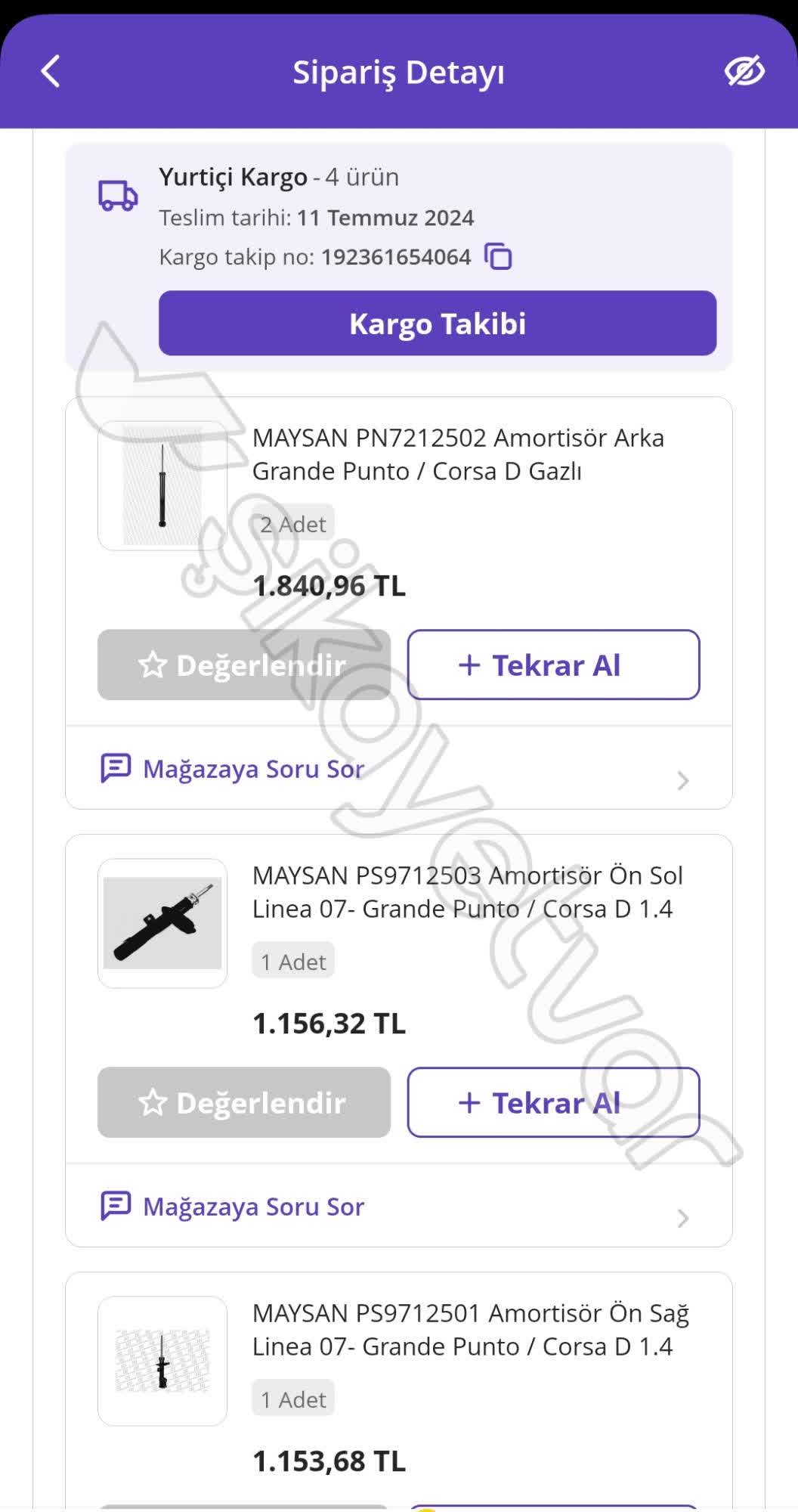 Maysan Maysan Mando Amortisörleri: Kısa Sürede Hayal Kırıklığı - Şikayetvar