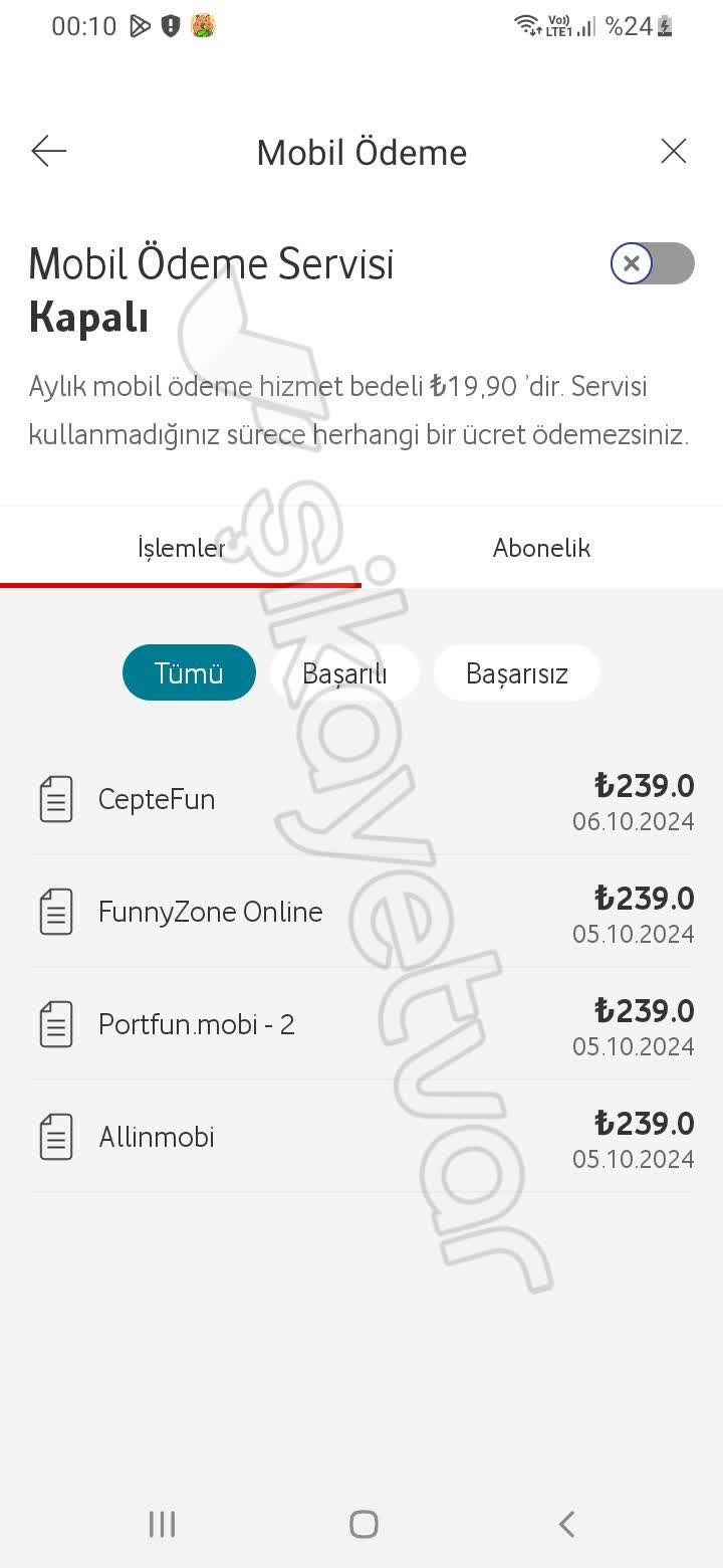 Vodafone Pay Yanlış Abonelikler Ve Yüksek Fatura Şoku - Şikayetvar