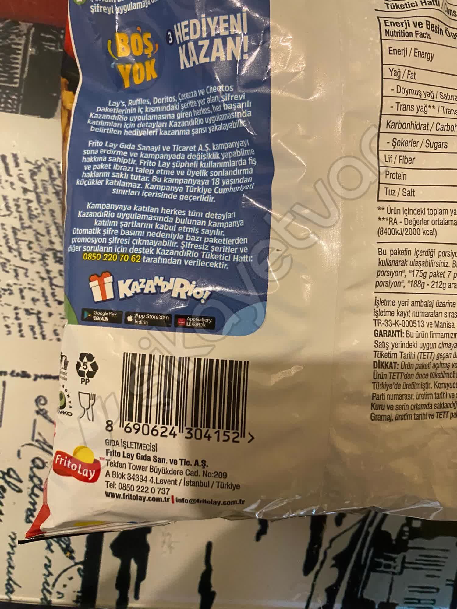 Çerezza Cips Paketinden Gelen Şok Edici Koku - Şikayetvar