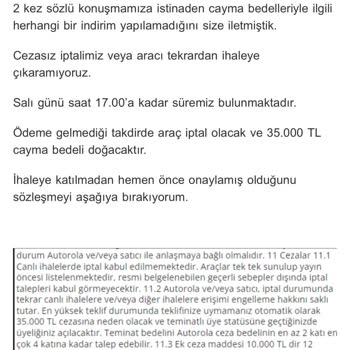 Autorola Türkiye Yanlışlıkla Verilen Teklifte Mağduriyet - Şikayetvar