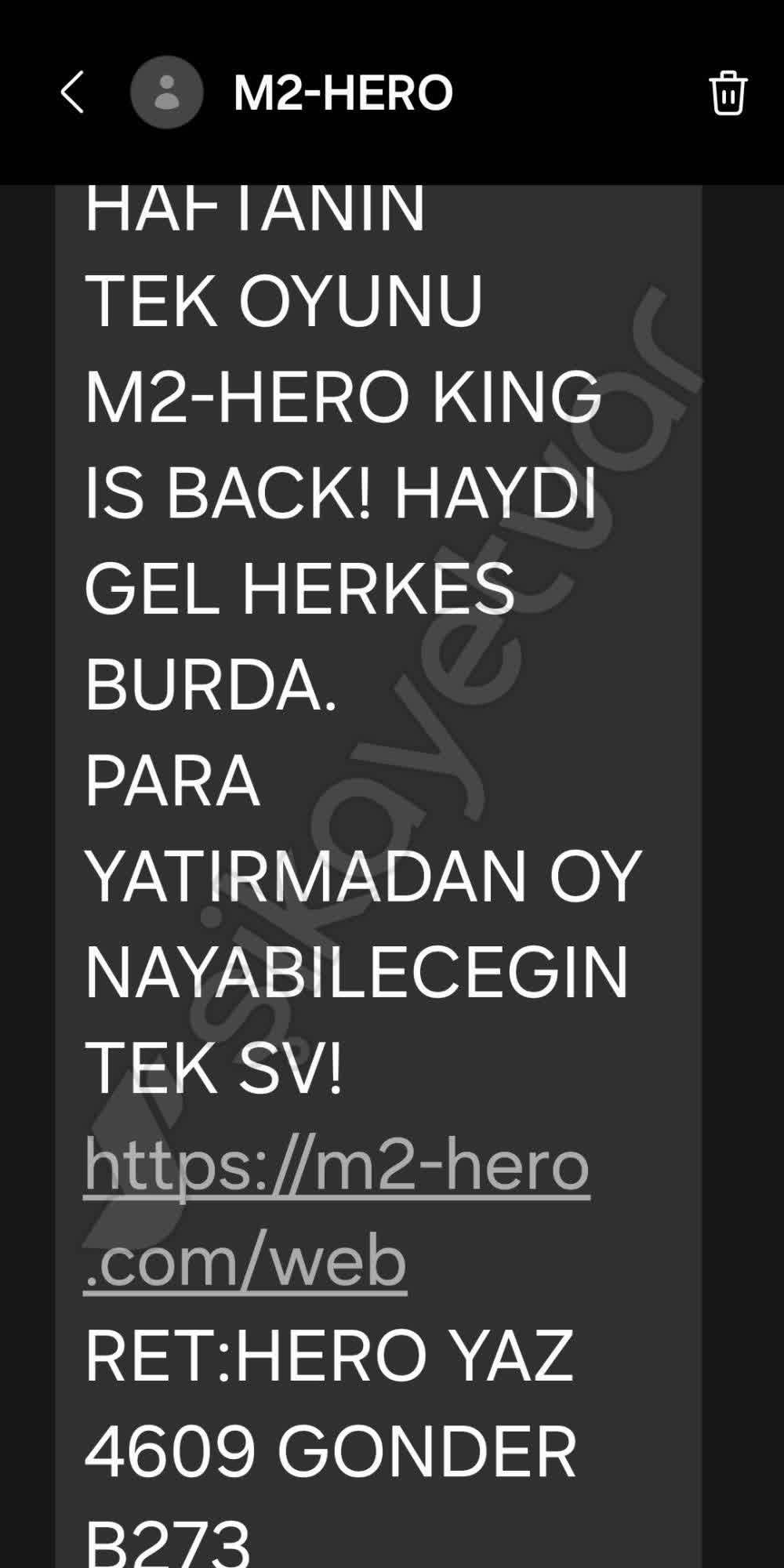 Kripto Para SMS Dolandırıcılığı M2-hero.com Tarafından Gelen İstenmeyen ...