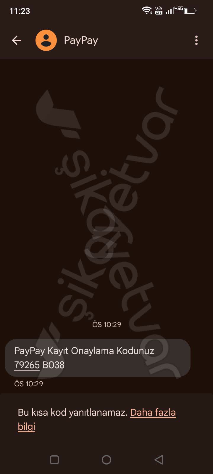 PayPay Yanlış Mesaj Ve Kimlik Bilgisi Talebi - Şikayetvar