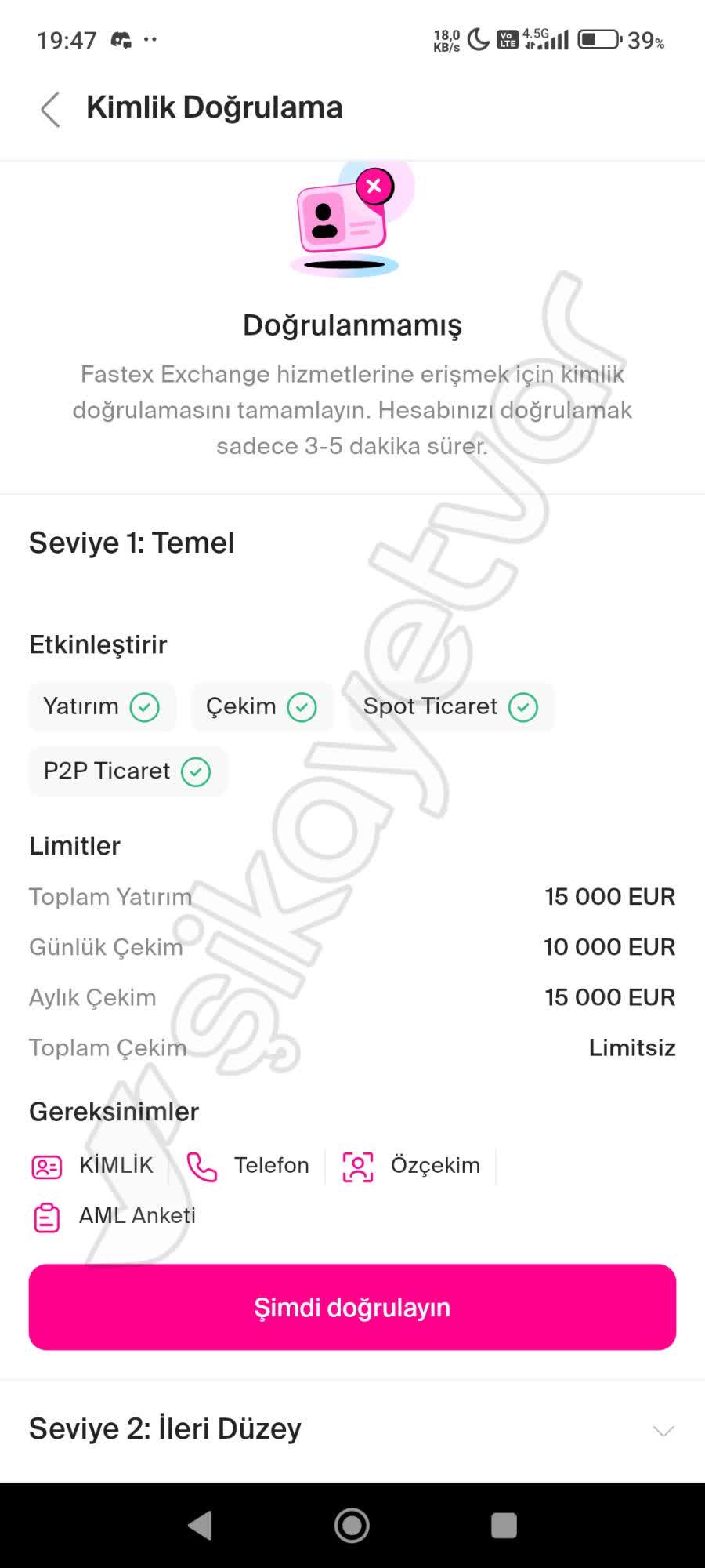 Fastex KYC Doğrulama Sorunu Ve Müşteri Hizmetlerine Ulaşım Zorluğu - Şikayetvar