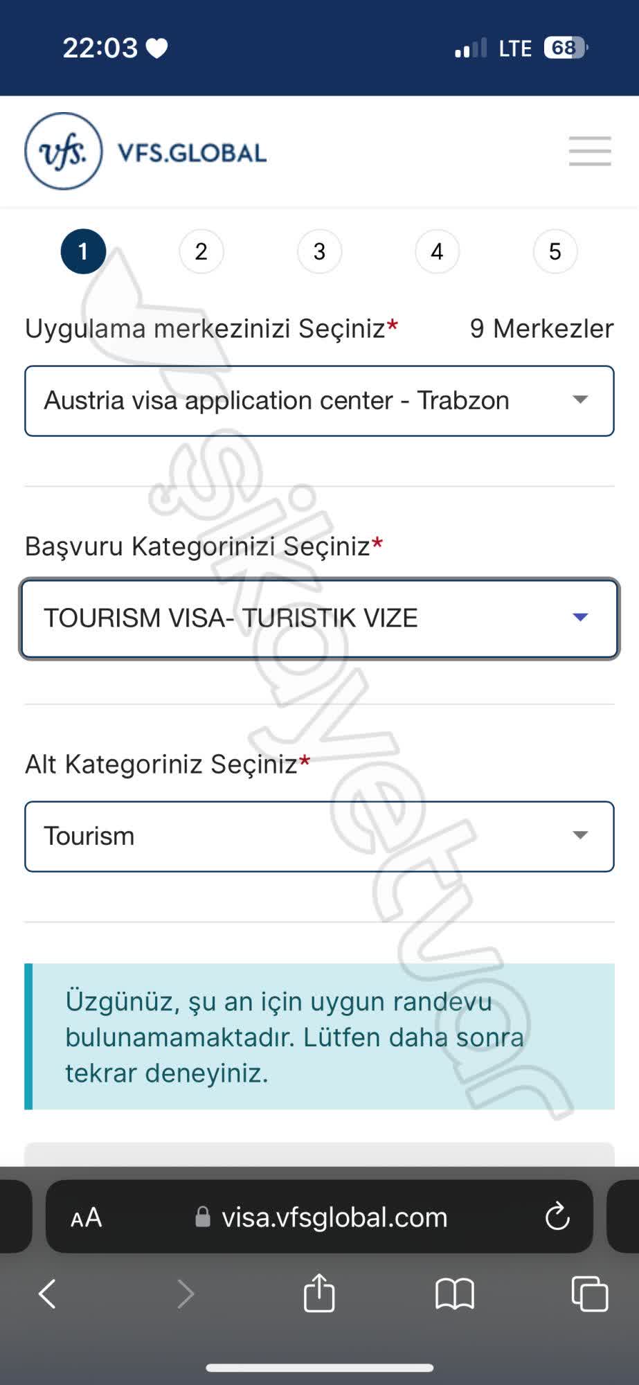 VFS Global Trabzon'da Sürekli Randevu Sorunu Ve Yetersiz Bilgilendirme - Şikayetvar