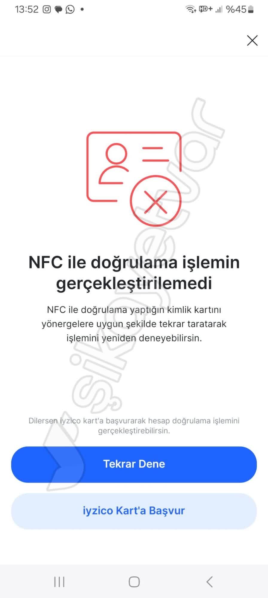 Iyzico Uygulamasında Hesap Doğrulama Sorunu - Şikayetvar