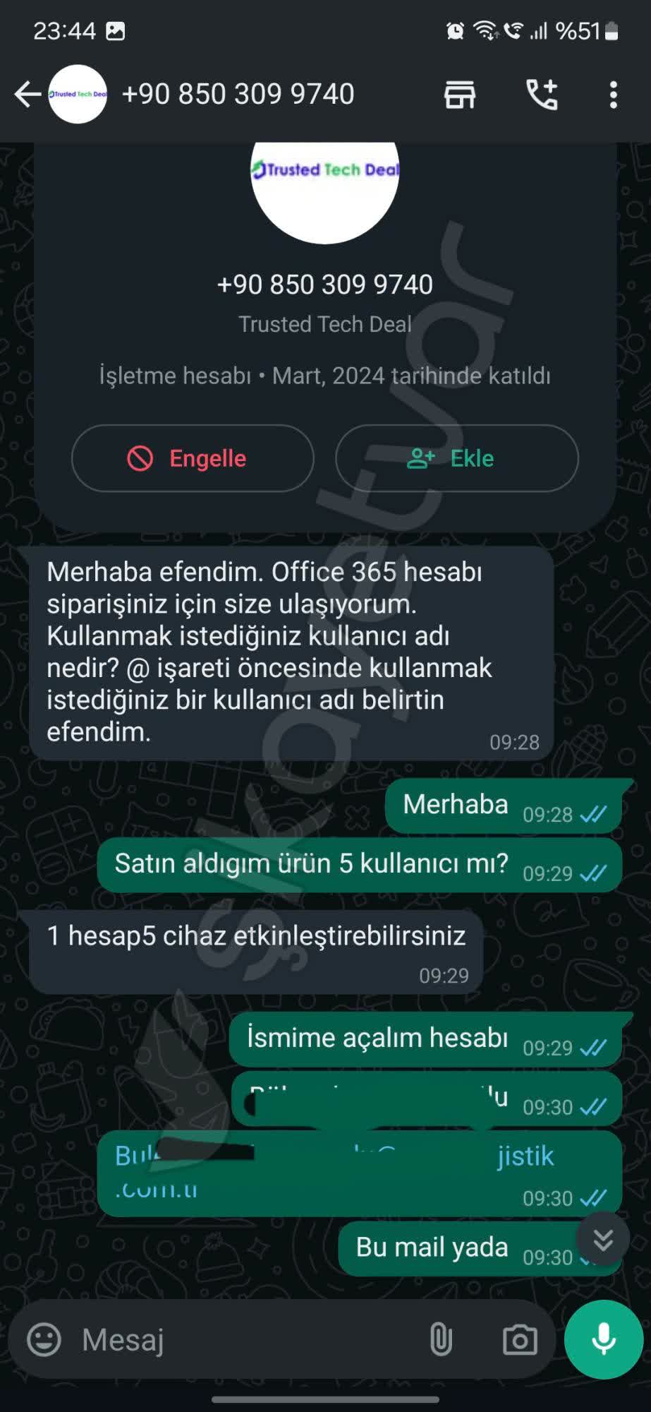 Trusted Tech Deal Office 365 Aktivasyon Sorunu Ve Destek Eksikliği - Şikayetvar