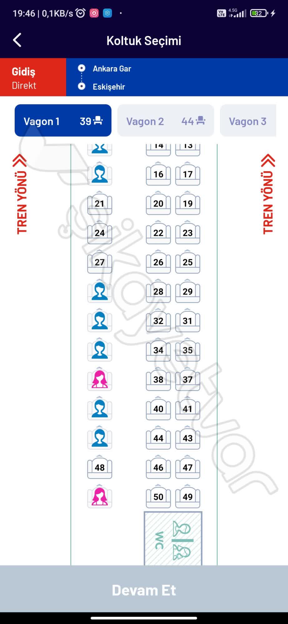 TCDD E-Bilet Uygulamasındaki Koltuk Numarası Yanıltmacası - Şikayetvar