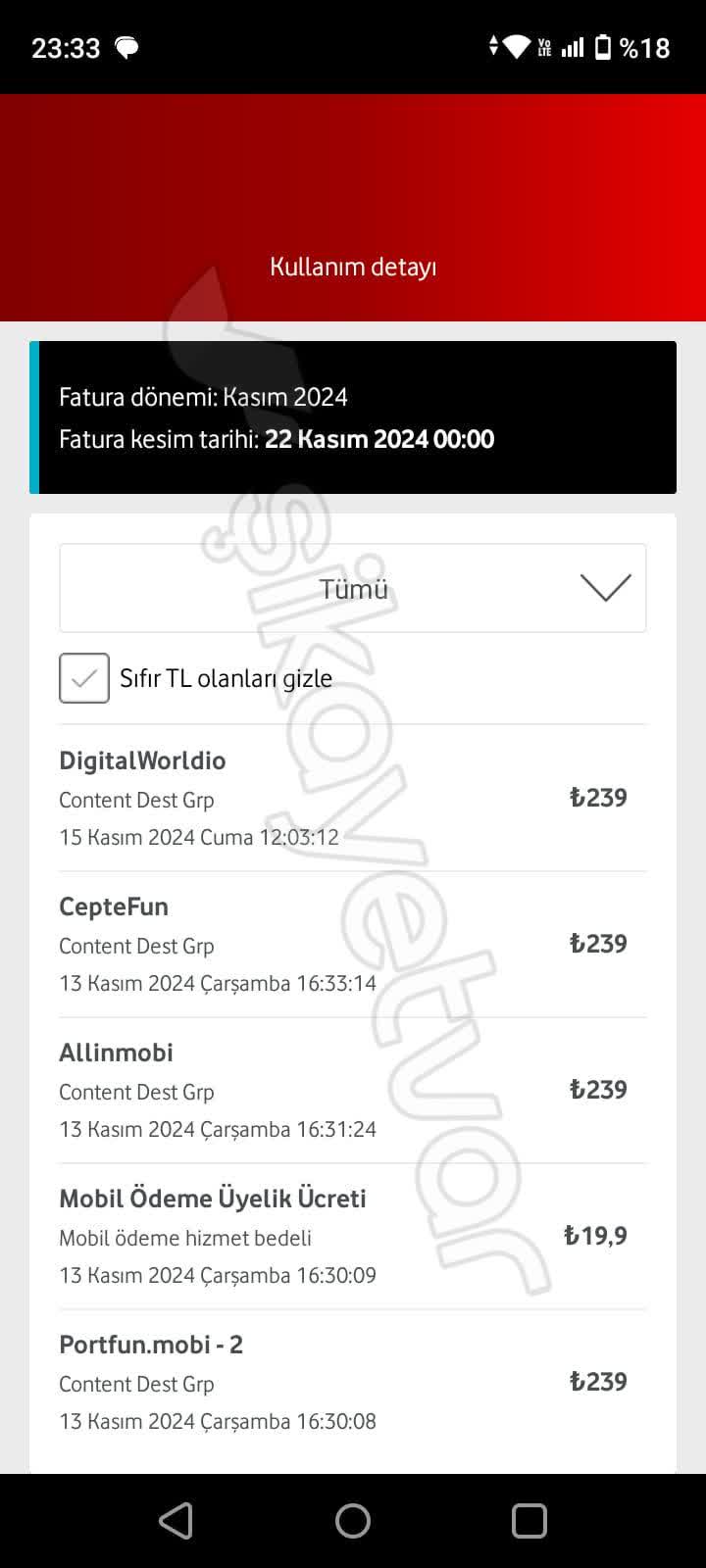Portfun.mobi Bilgim Dışında Başlatılan Abonelikler Ve Yetersiz Müşteri Hizmeti - Şikayetvar