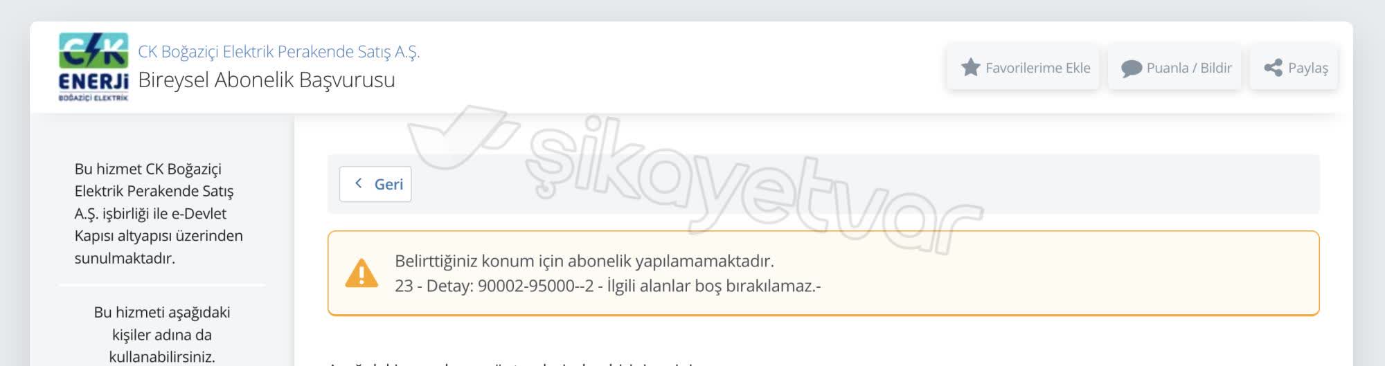 Boğaziçi Elektrik - BEDAŞ Abonelik Oluşturma Hatası Ve Sayaç Numarası ...