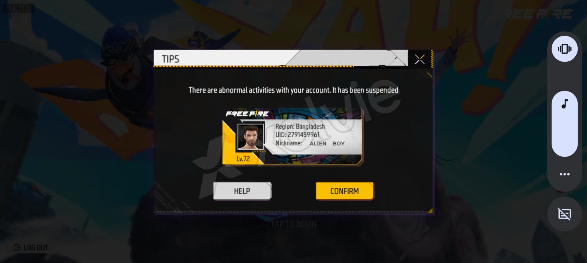Solicitud de revisión, cuenta suspendida por error en Garena Free Fire ...