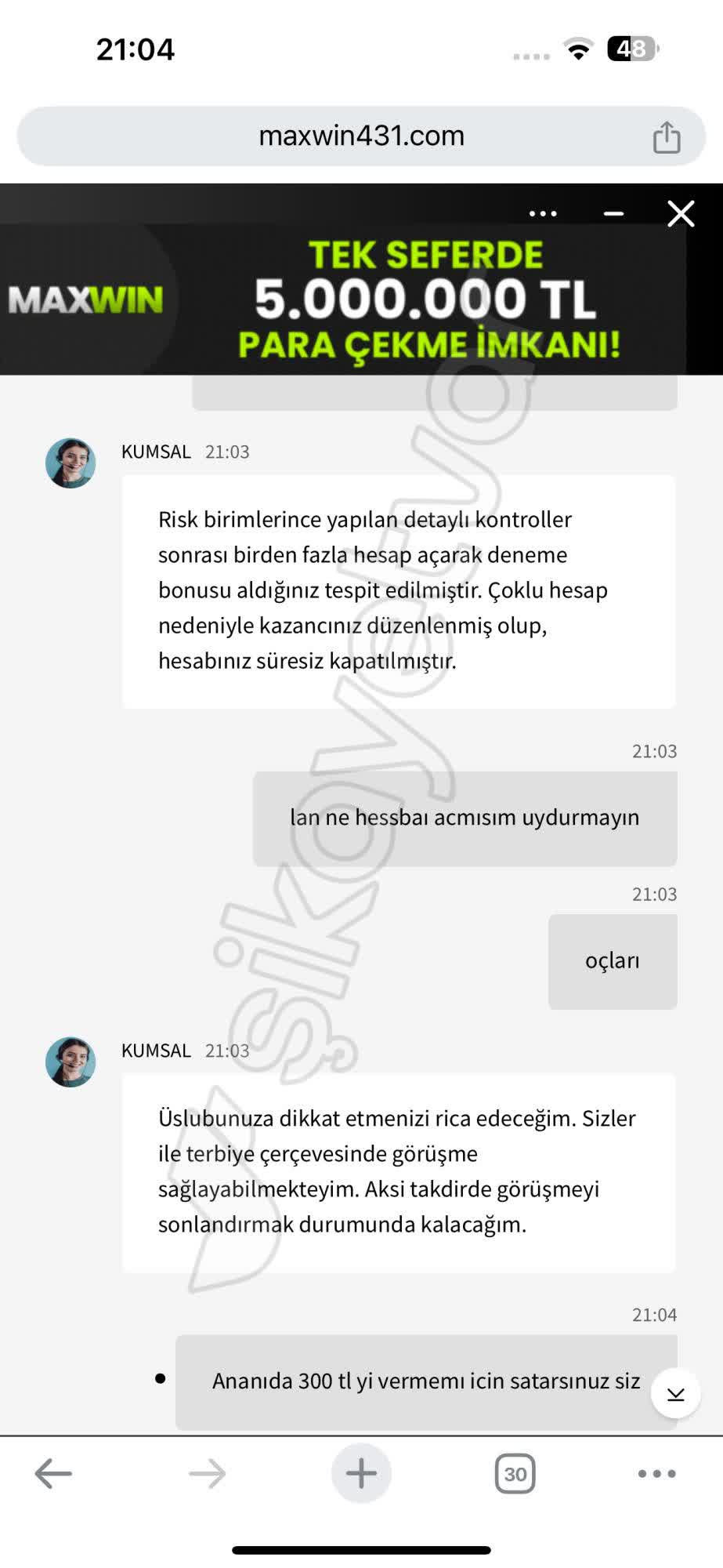 Maxwin Maxvin'de Haksız Hesap Kapatma Ve Ödeme Sorunu - Şikayetvar